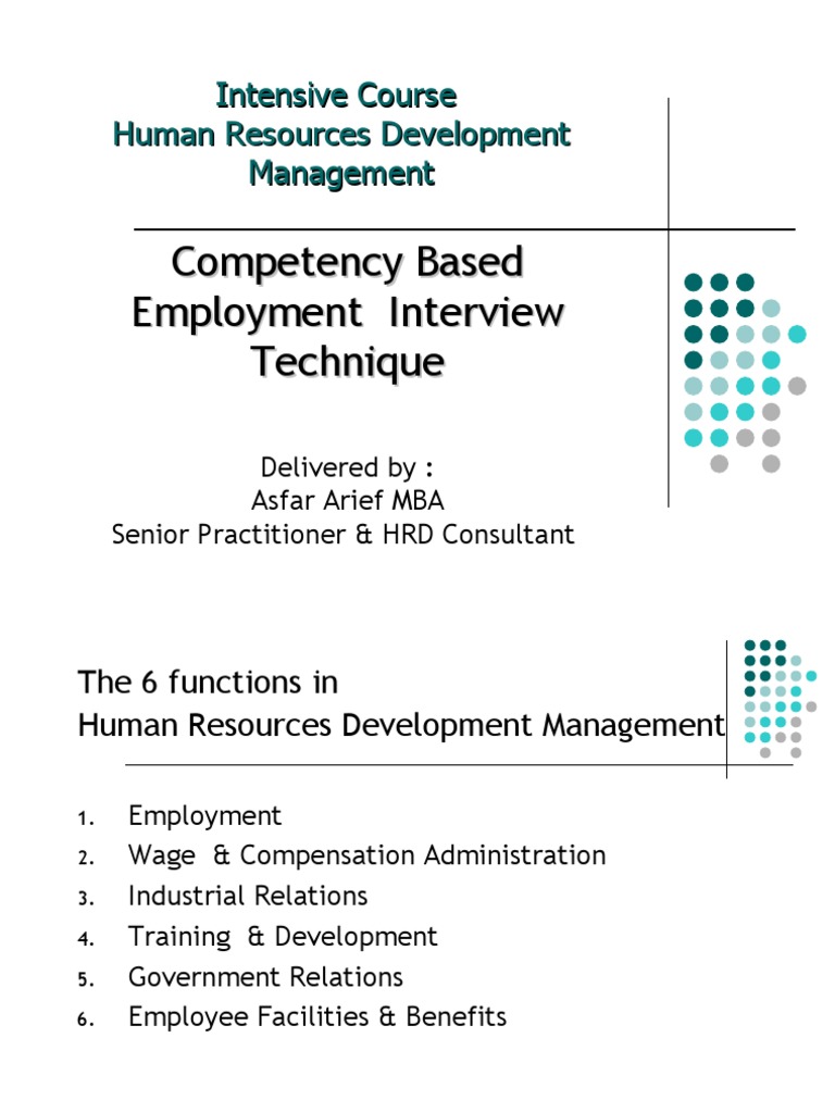 7 Competency Based Emp Interview Technique | PDF | Employment | Human Resource Management