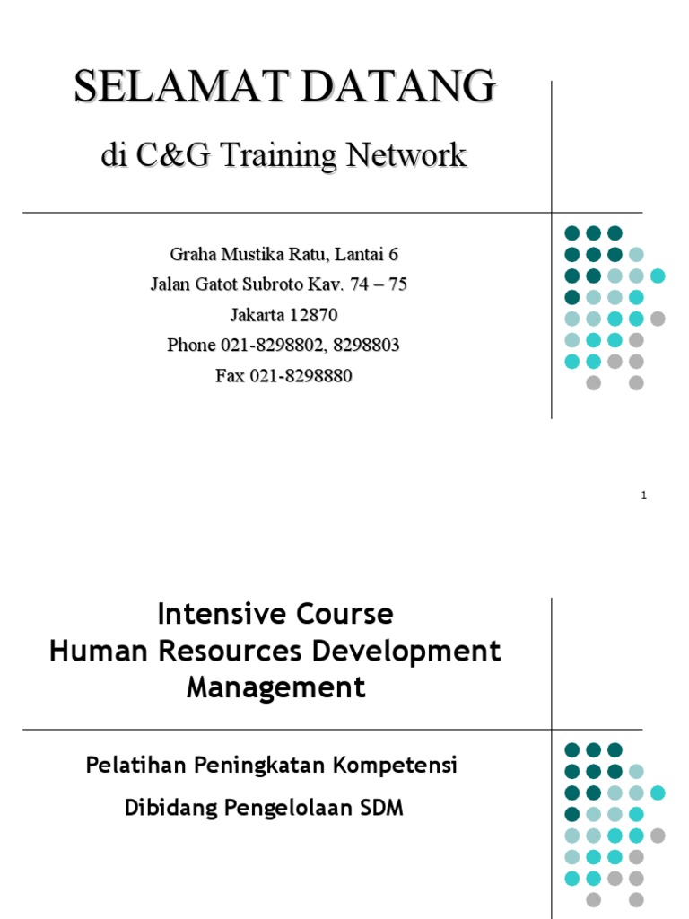 25 Presentasi Intensive Course HRD MGMT C&G JAKARTA | PDF