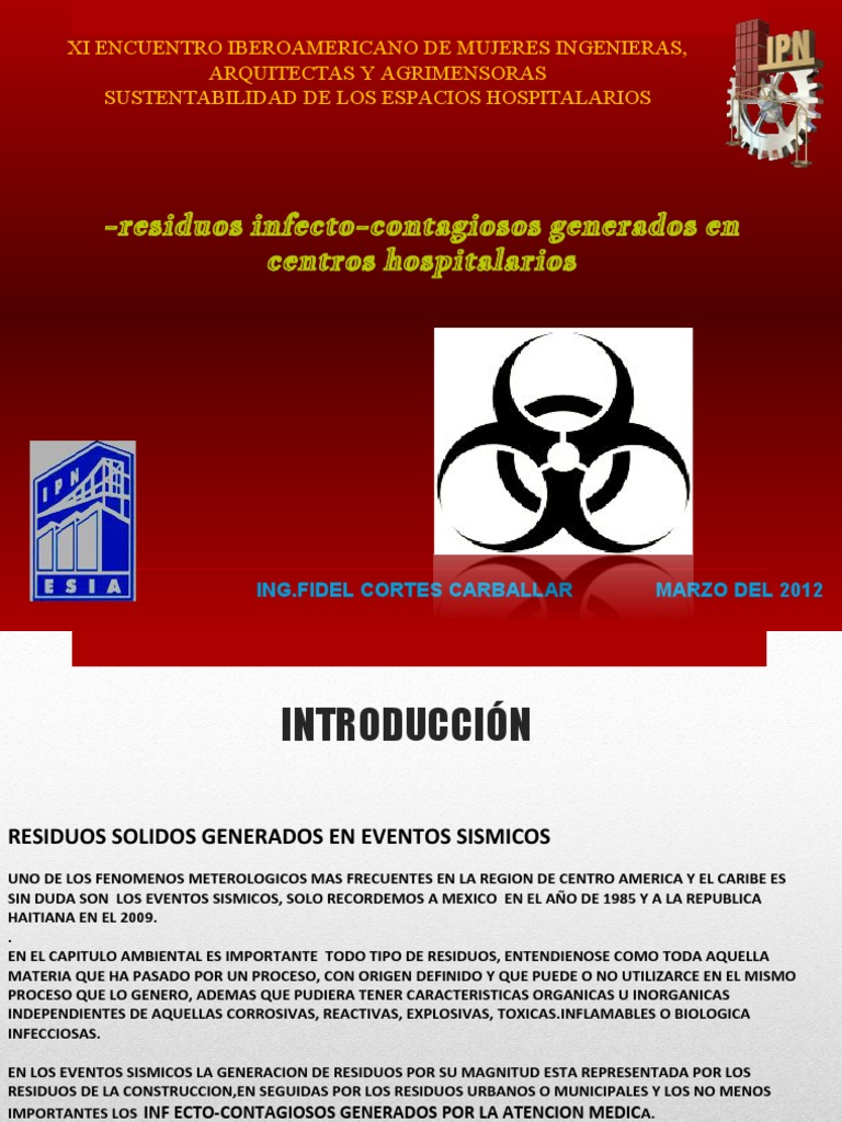 Residuos Infecto-Contagiosos Generados en Centros Hospitalarios | PDF ...