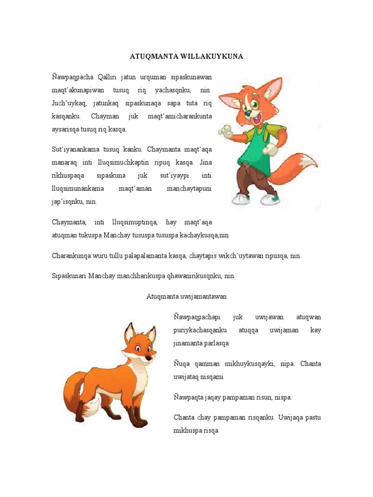 Cuentos en Quechua | PDF Cuentos en Quechua | PDF