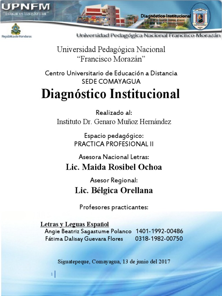 Diagnóstico Institucional | PDF | Maestros | Evaluación