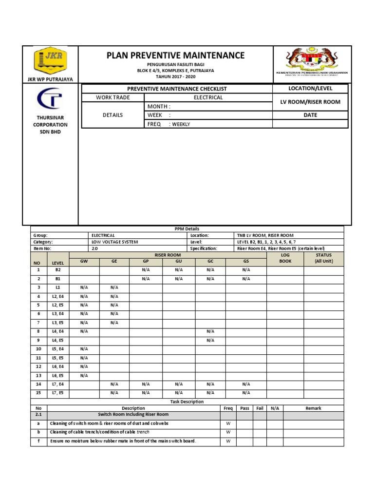 PPM 2017 2.0 LV System (Weekly) | PDF | Switch | Electric Power