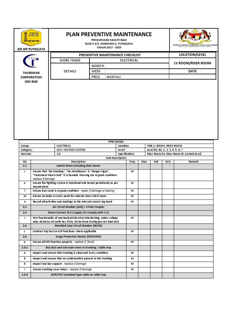 PPM 2017 2.0 LV System (Monthly) | PDF | Electrical Components ...