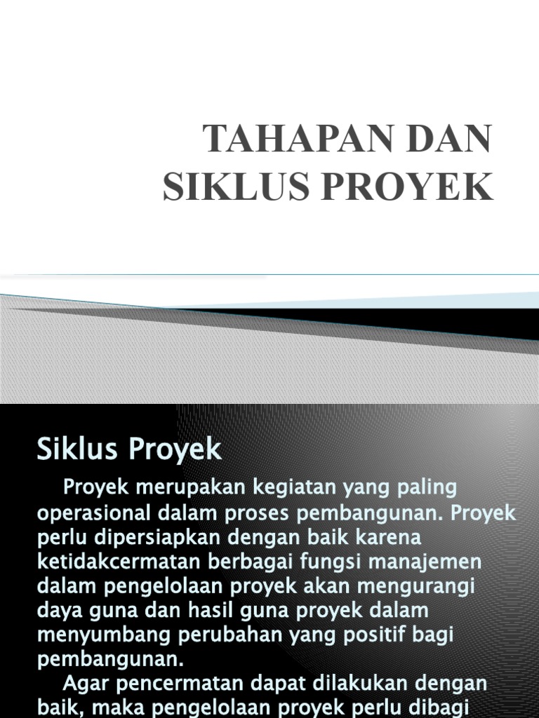 2.tahapan Dan Siklus Proyek | PDF 2.tahapan Dan Siklus Proyek | PDF