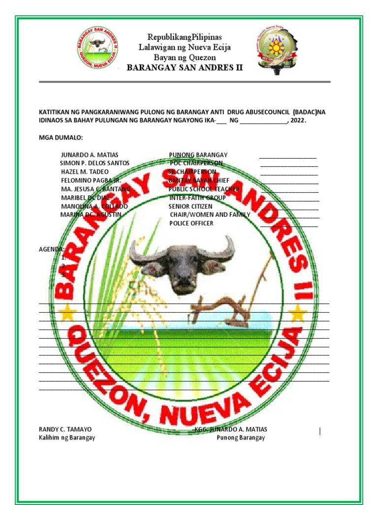 BADAC MINUTES OF MEETING | PDF