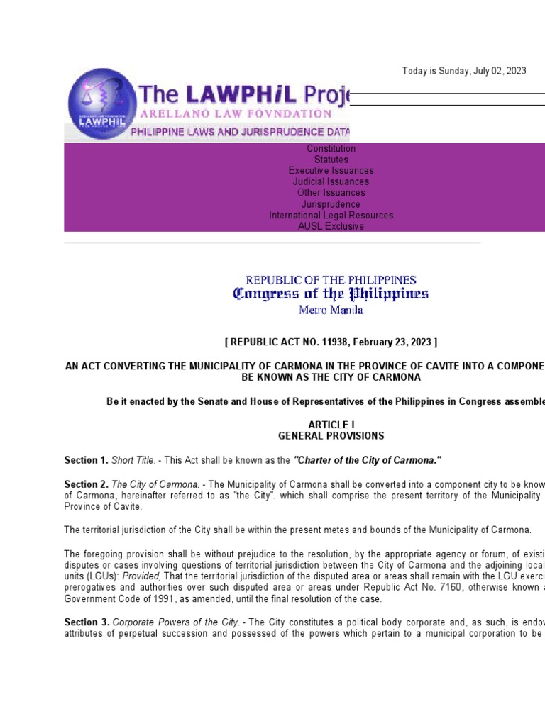 REPUBLIC ACT NO. 11938, February 23, 2023 | PDF | Taxes | Quorum