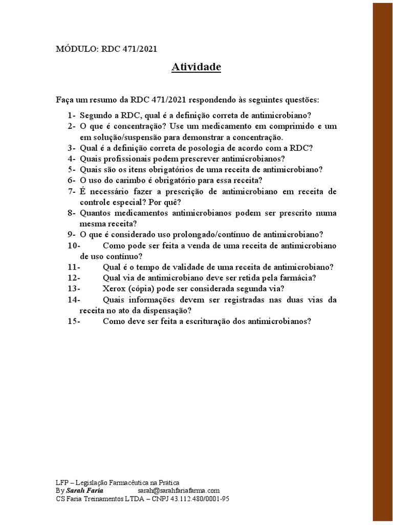 ATIVIDADE RDC | PDF