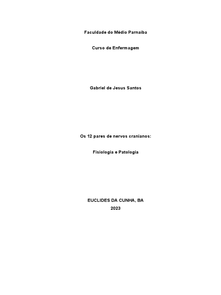Fisiologia dos 12 Pares Cranianos | PDF | Nervo | Sistema visual