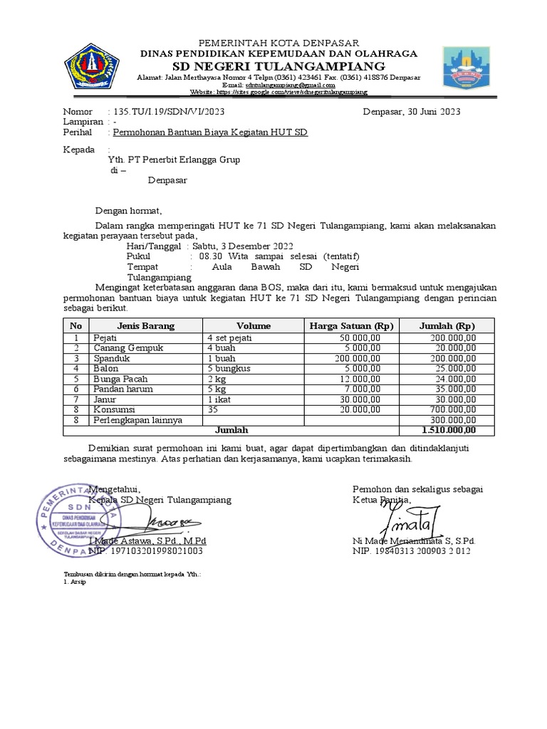 Proposal Kegiatan Pameran Hasil Belajar Siswa Komite Sekolah | PDF