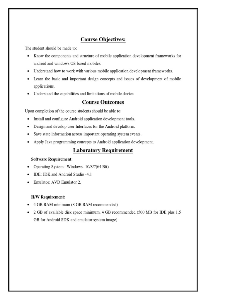 Mad-Lab (18CSMP68) . | PDF | Android (Operating System) | Application Software