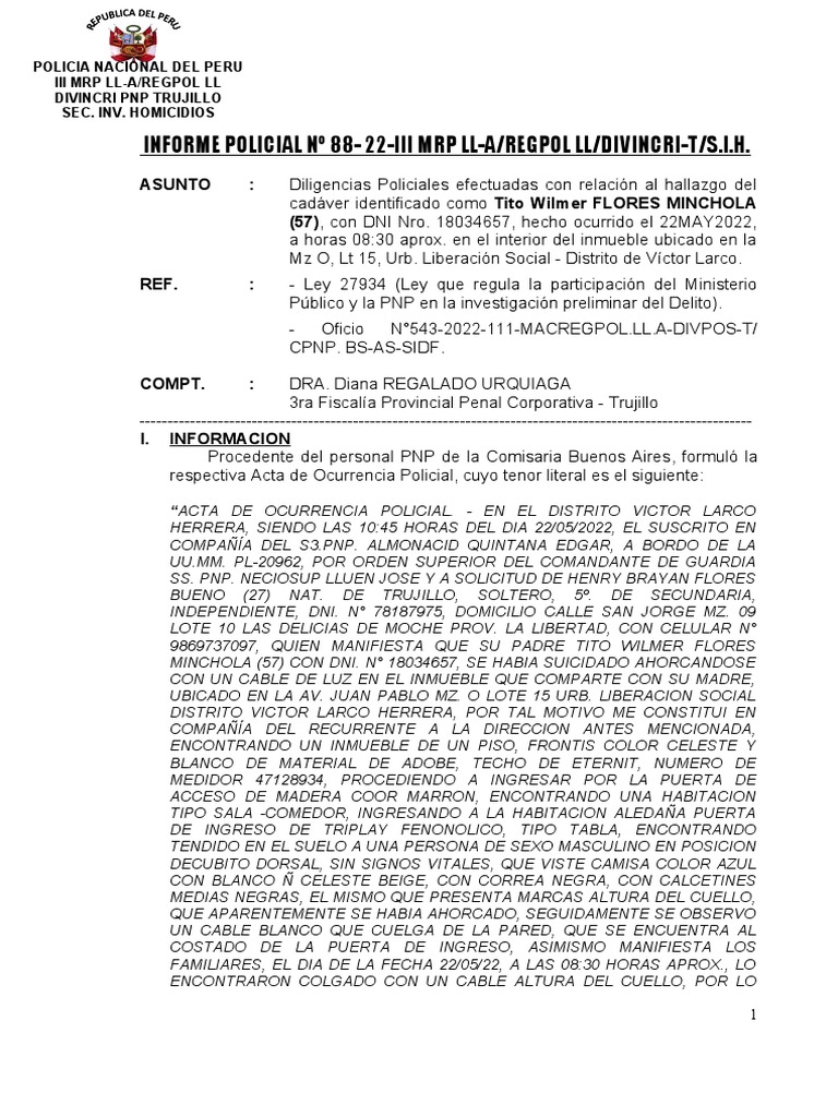 Informe Policial | PDF