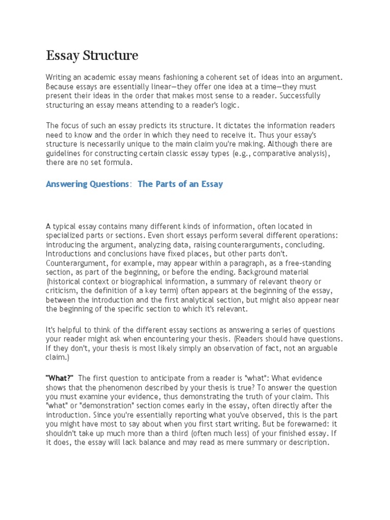 Essay Structure | PDF | Essays | Narration