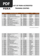 PSiRA Accredited Training Centres List | PDF | Johannesburg | Securities