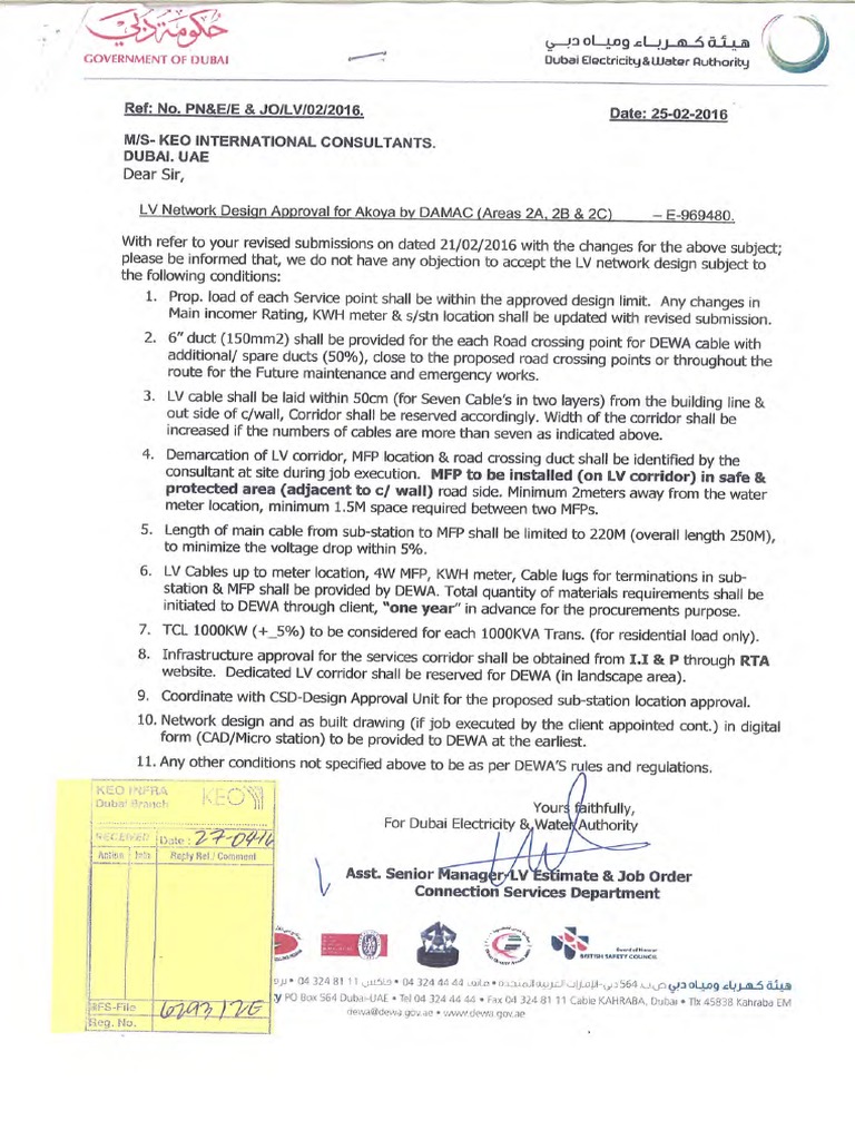 LV Network Design Approval Areas 2A, 2B & 2C | PDF