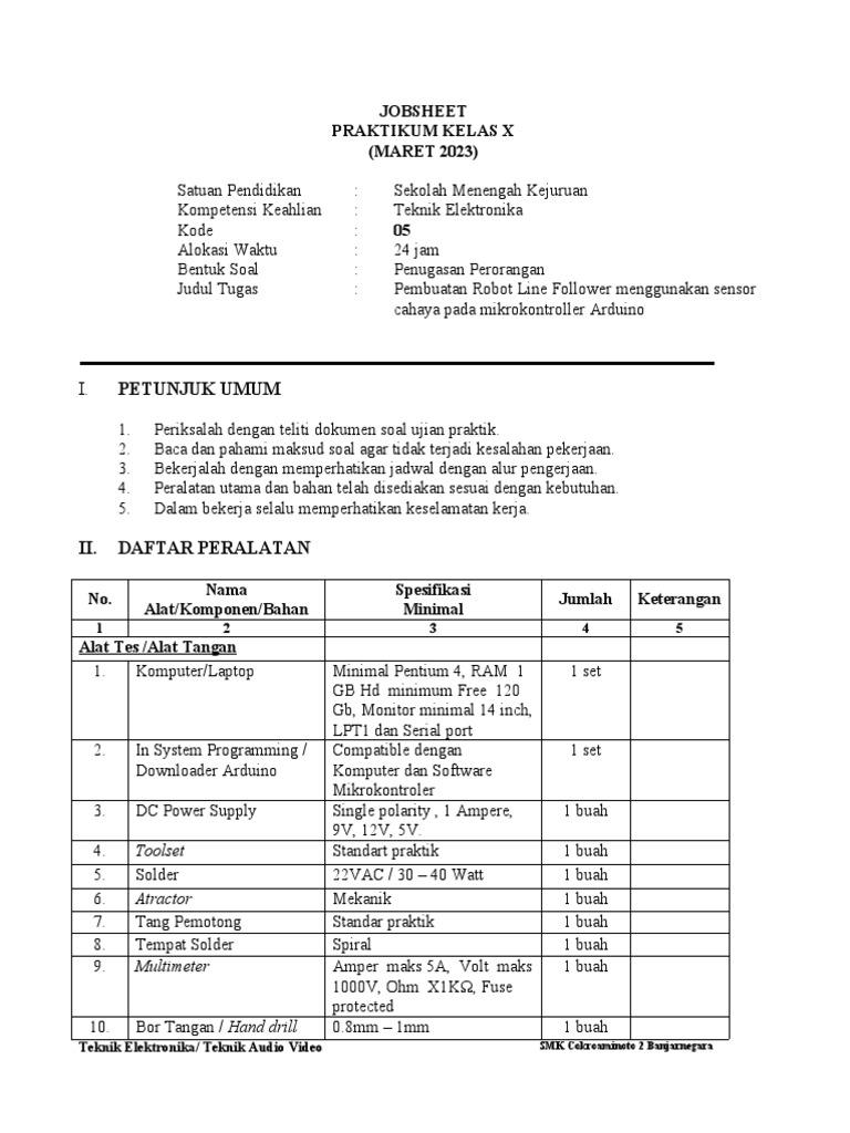 Jobsheet X 5 | PDF