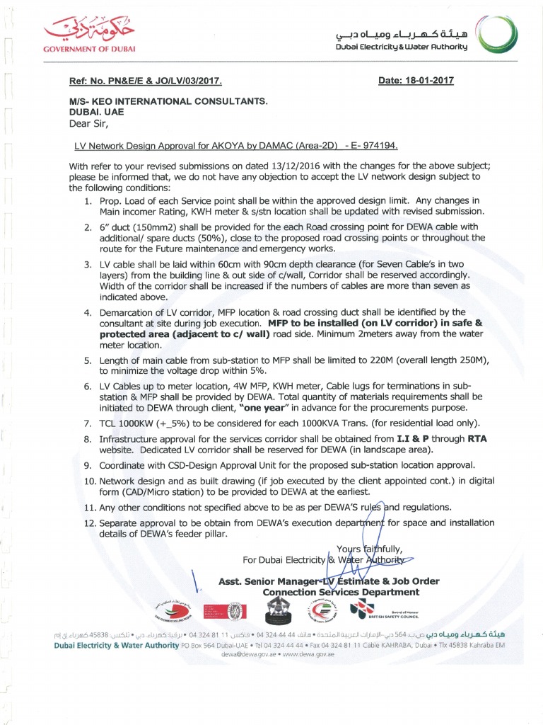 LV Network Design Approval Area 2D | PDF