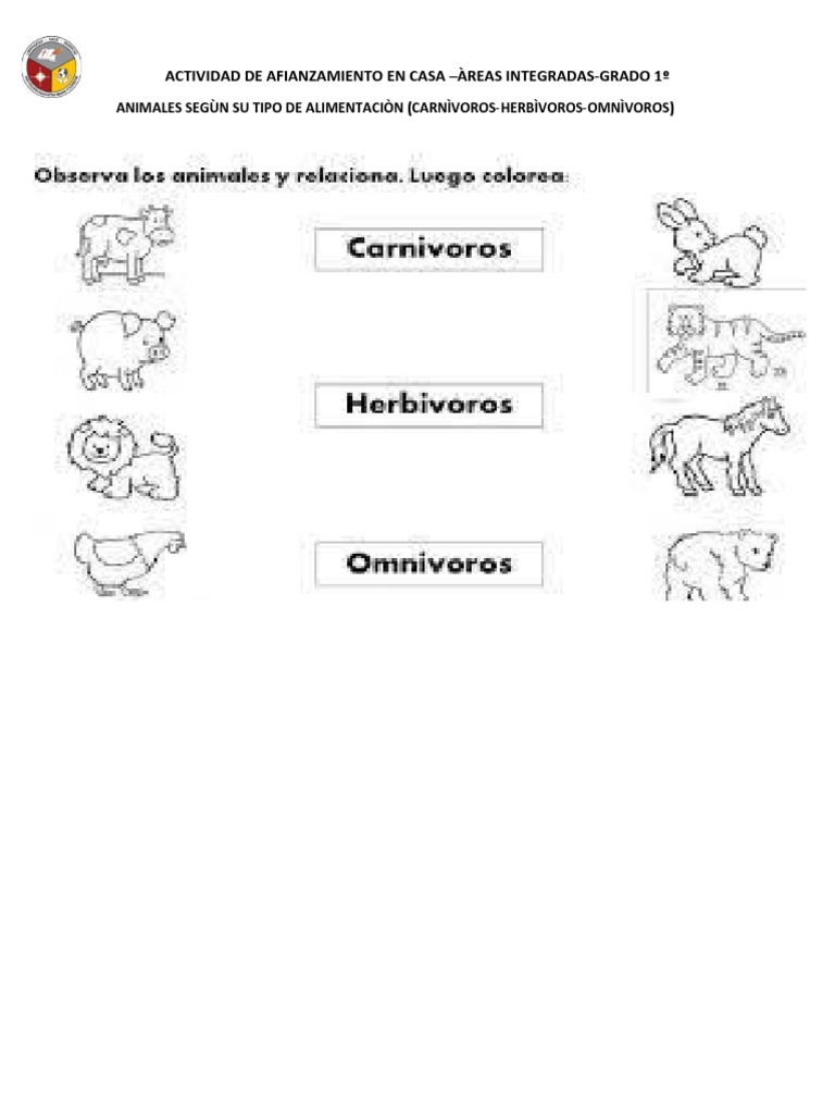 Tarea Animales Carnivoros, Herbivoros, Omnivoros | PDF