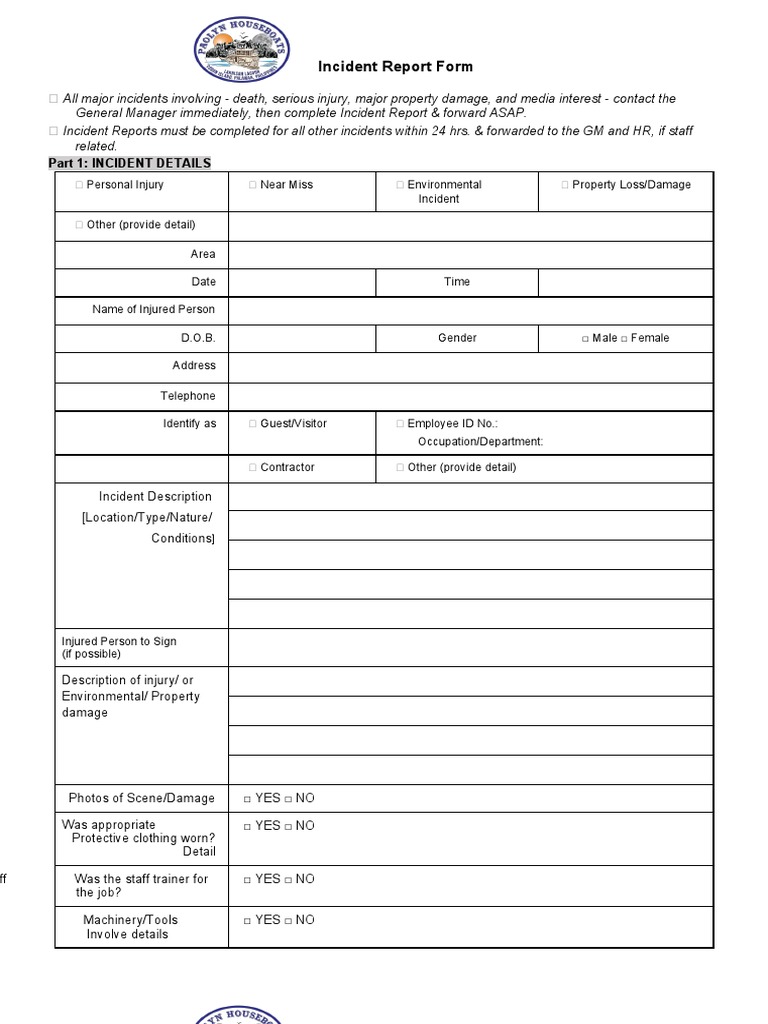 Incident Report Form | PDF
