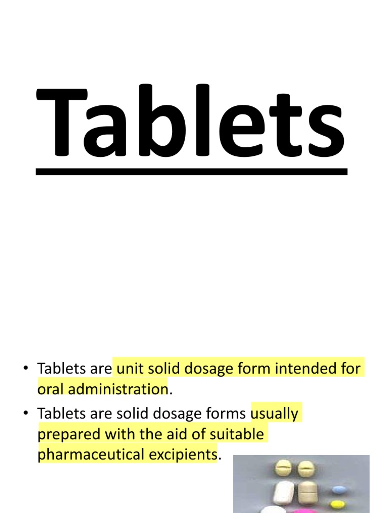 Tablets | PDF | Tablet (Pharmacy) | Pharmacology