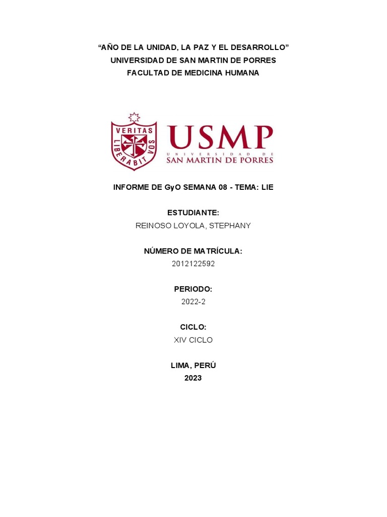 Tarea Academica 4to Caso Clinico GYO-Stephany Reinoso Loyola | PDF ...