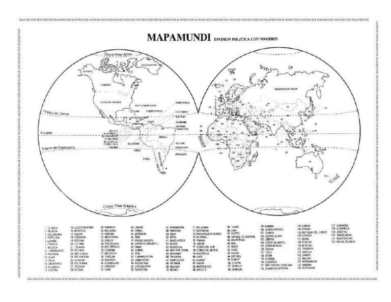 Mapamundi Con Nombres | PDF