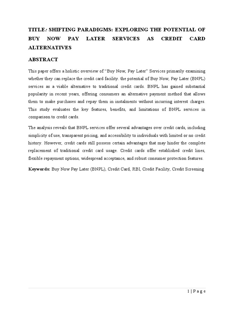 Buy Now Pay Later Final SR Va-4 | PDF | Credit Card | Finance & Money ...