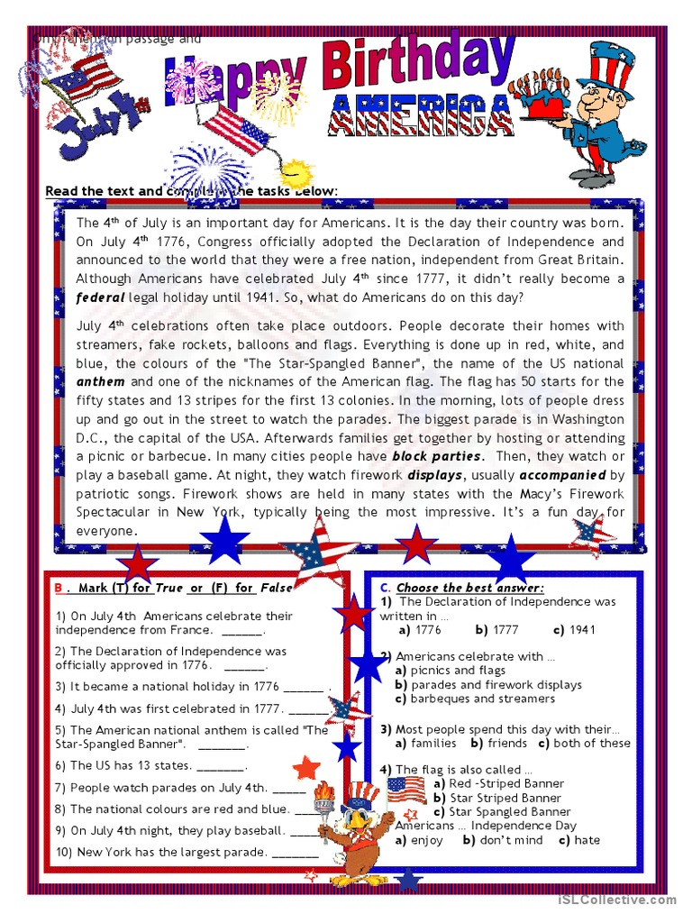 Celebrating America's Independence Day | PDF | Independence Day (United ...