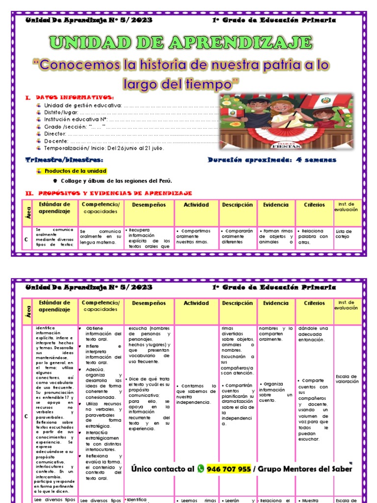 1° Grado Unidad de Aprendizaje Julio | PDF | Sustracción | Aprendizaje