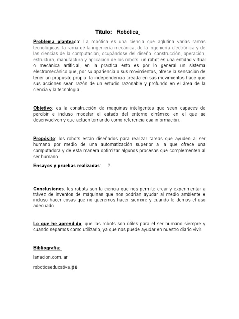 ROBOT | PDF | Robot | Robótica ROBOT | PDF | Robot | Robótica