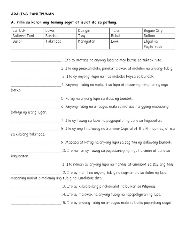 2nd Quarter Reviewer Araling Panlipunan | PDF