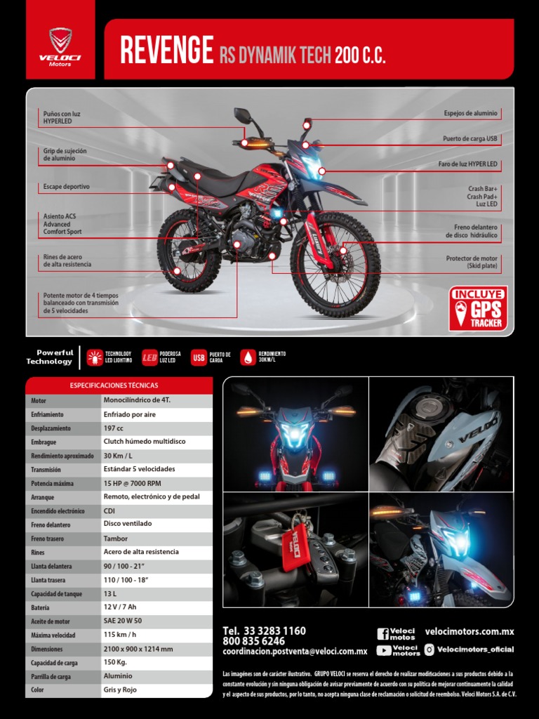 Ficha Tecnica Revenge Dynamik Tech | PDF | Diodo emisor de luz | Vehículo de motor