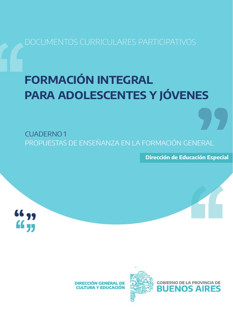 Formación Integral Para Adolescentes y Jovenes. Cuaderno 1 | PDF ...