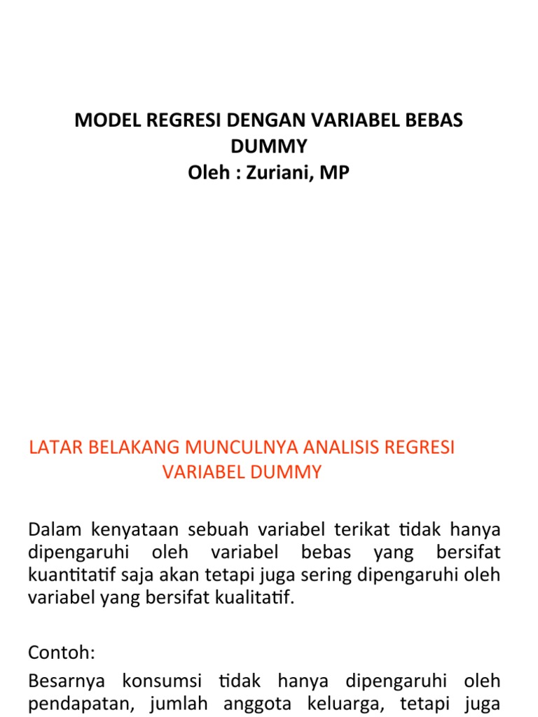 Regresi Variabel Dummy | PDF
