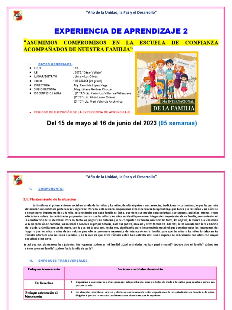 EXPERIENCIA DE APRENDIZAJE #2 - Del 15 de Mayo Al 16 de Junio. | PDF | Evaluación | Aprendizaje