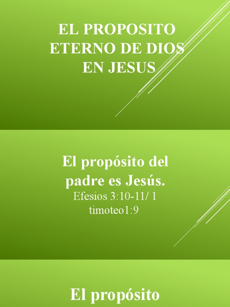 El Propósito Eterno de Dios en Jesús | PDF | Artes del Lenguaje y ...
