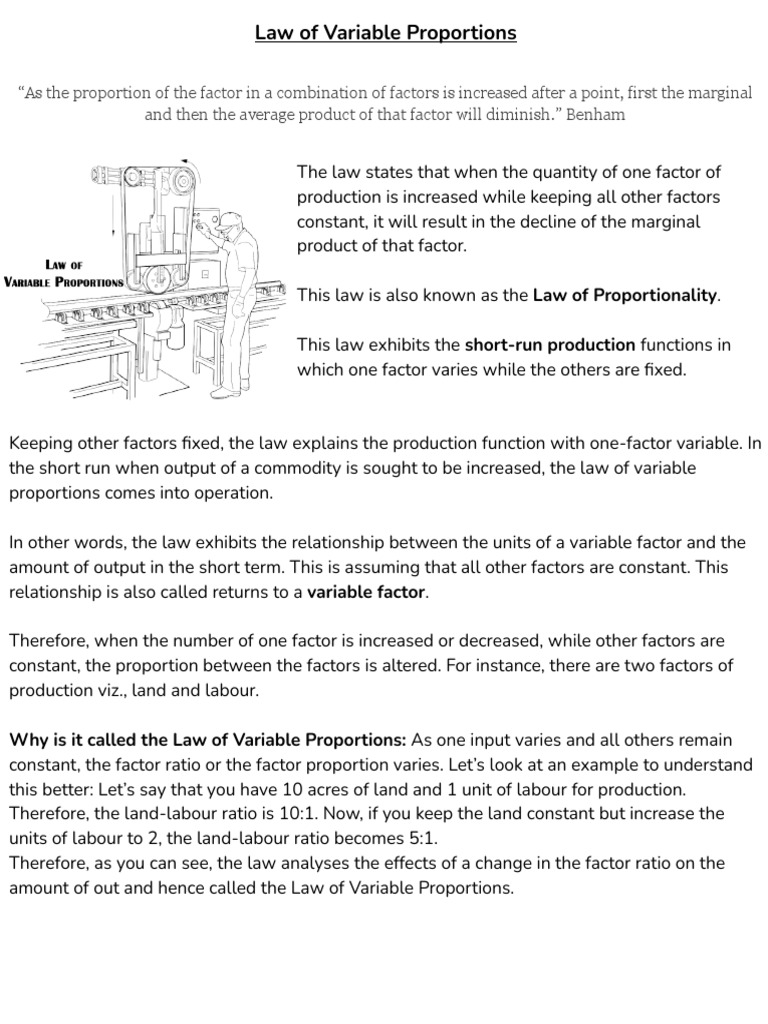 Micro - Law of Variable Proportions | PDF | Production Function | Labour Economics