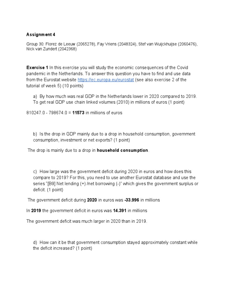 Economie - Assignment 4 - Group 30 | PDF | Government Budget Balance | Government Debt