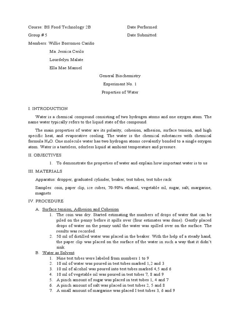Biochem Lab Experiment | PDF | Catalase | Emulsion