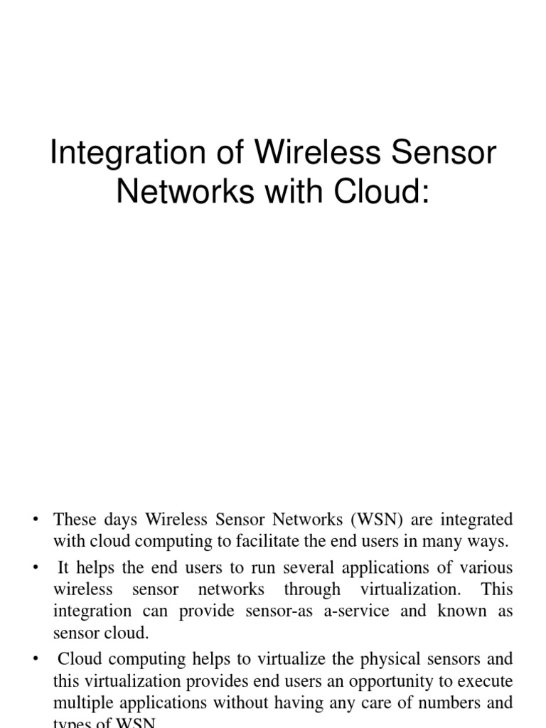 1.integration of Wireless Sensor Networks With Cloud | PDF | Cloud Computing | Wireless Sensor ...