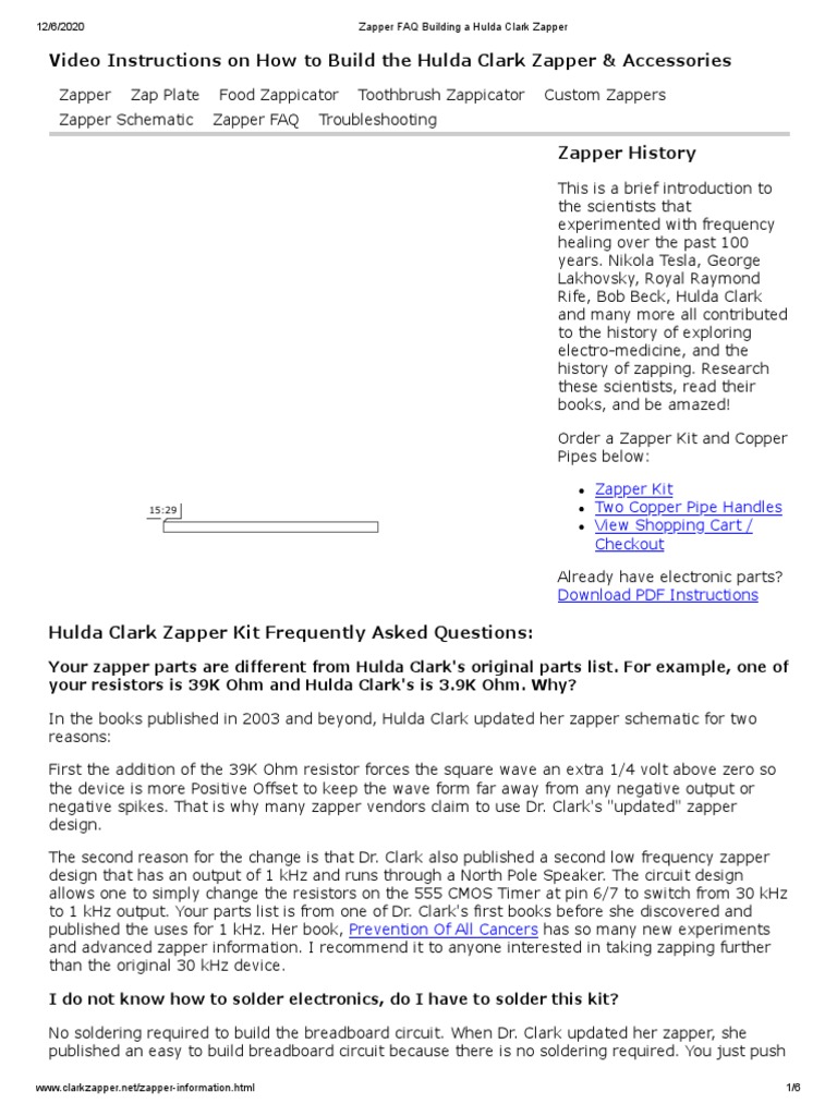 Zapper FAQ Building A Hulda Clark Zapper | PDF | Electronic Circuits ...