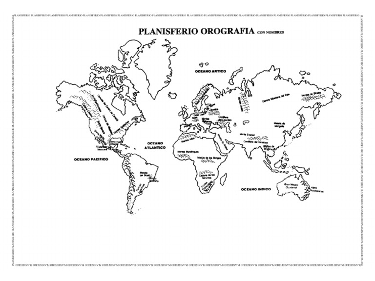 Planisferio Orografia Con Nombres | PDF