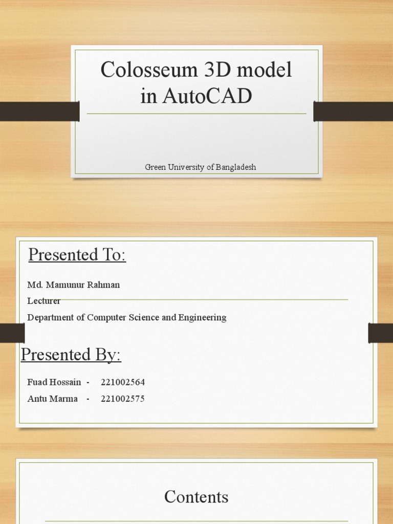 Colosseum in Autocad 3D | PDF