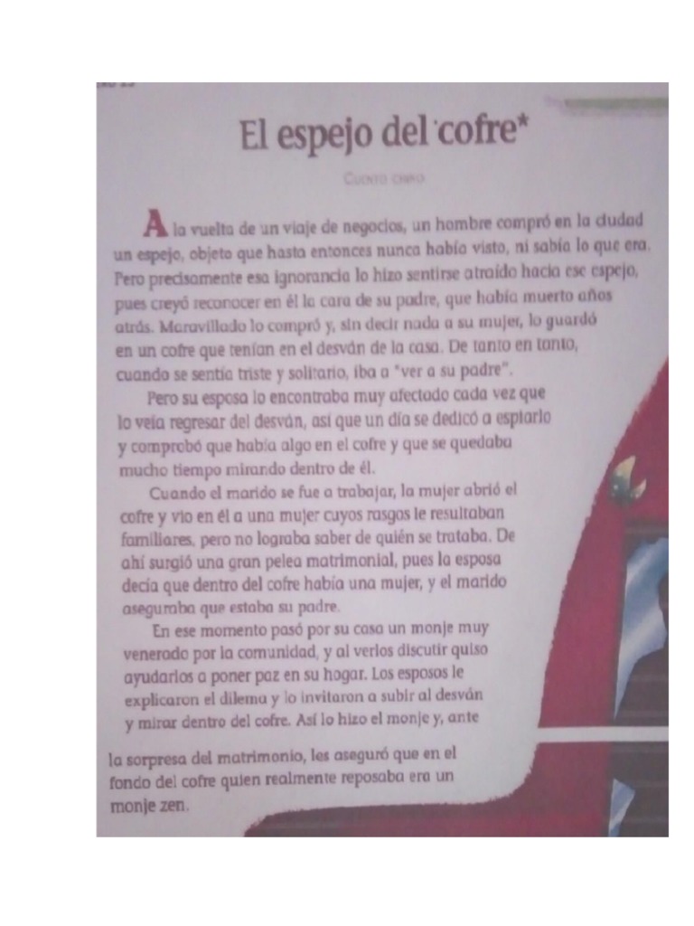 Cuento El Espejo para 4,5,6 Grado | PDF