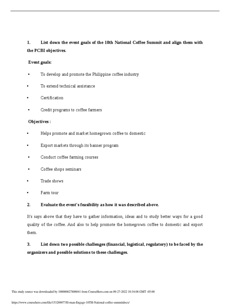 Evman Engage 10TH National Coffee Summit | PDF | Economies | Business