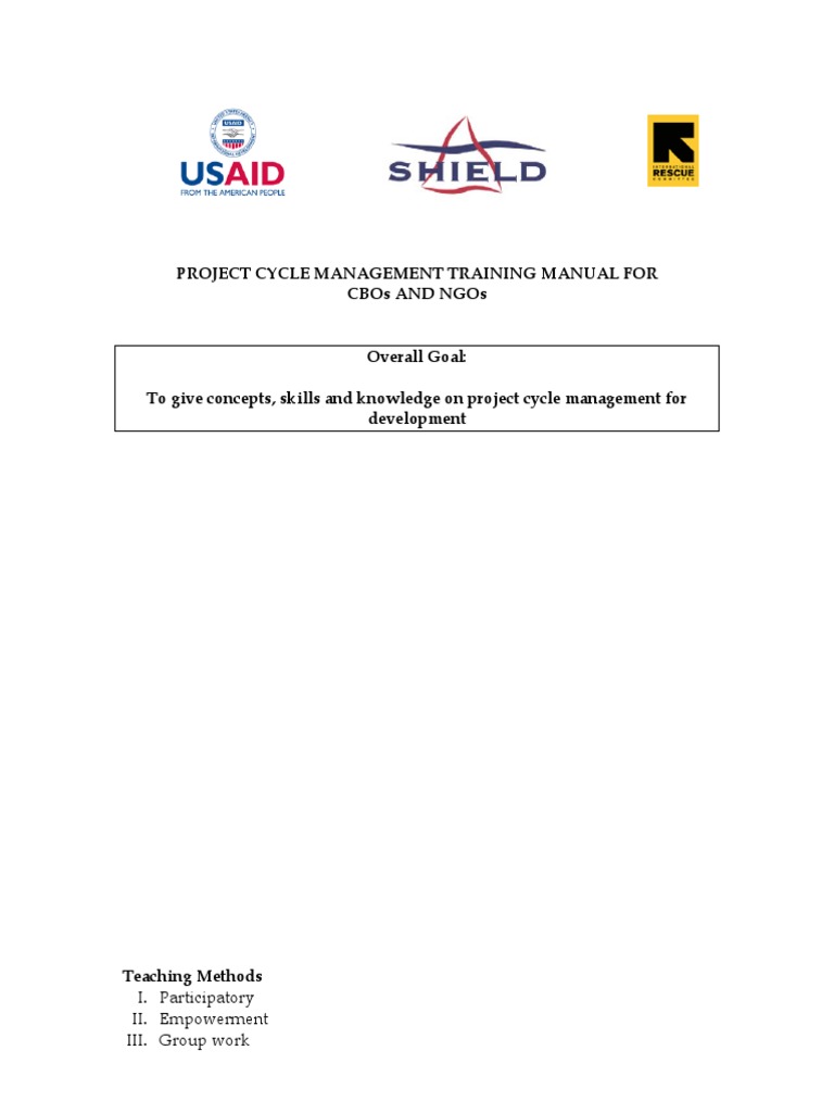 Project Cycle Management Training Manual | PDF | Project Management ...