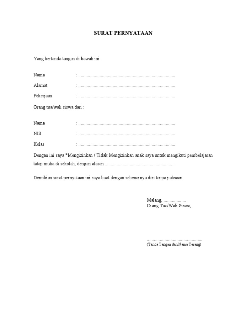 Contoh Format Surat Ijin | PDF