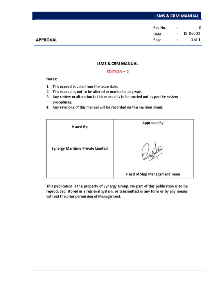 ISMS & CRM Manual Overview | PDF | Information Security | Access Control