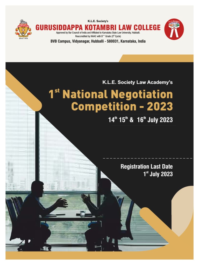 1stnational Negotiation Competition - 2023 | PDF | Alternative Dispute ...