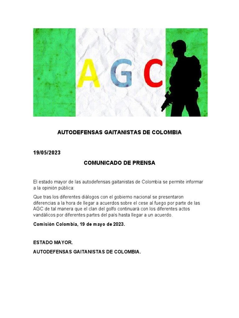 Comunicado de Autodefensas Gaitanistas | PDF | Derecho