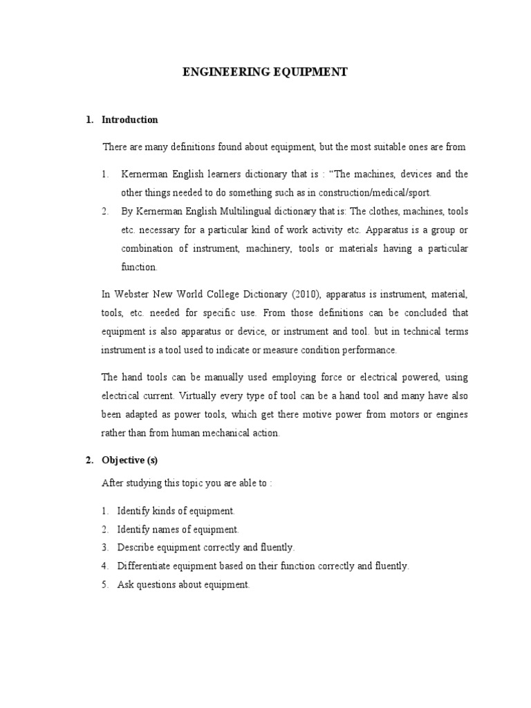 Engineering Equipment | PDF | Tools | Machines